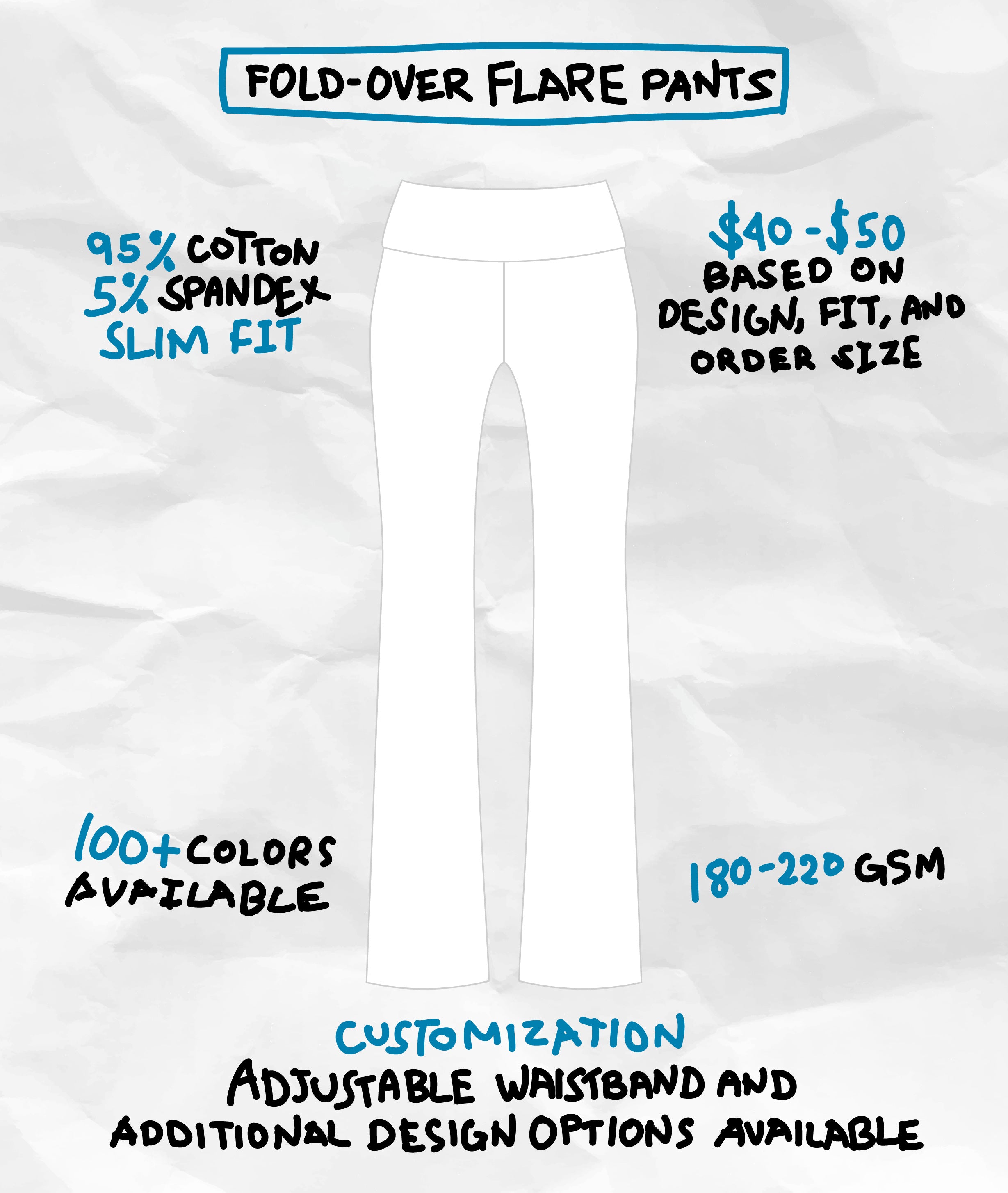 FOLD-OVER FLARE PANTS – HABITS365GREEK